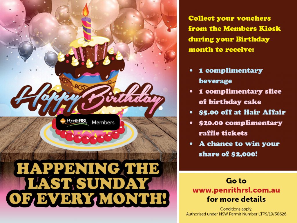 Birthday Sundays - Win $2,000 at Penrith RSL ClubPenrith RSL